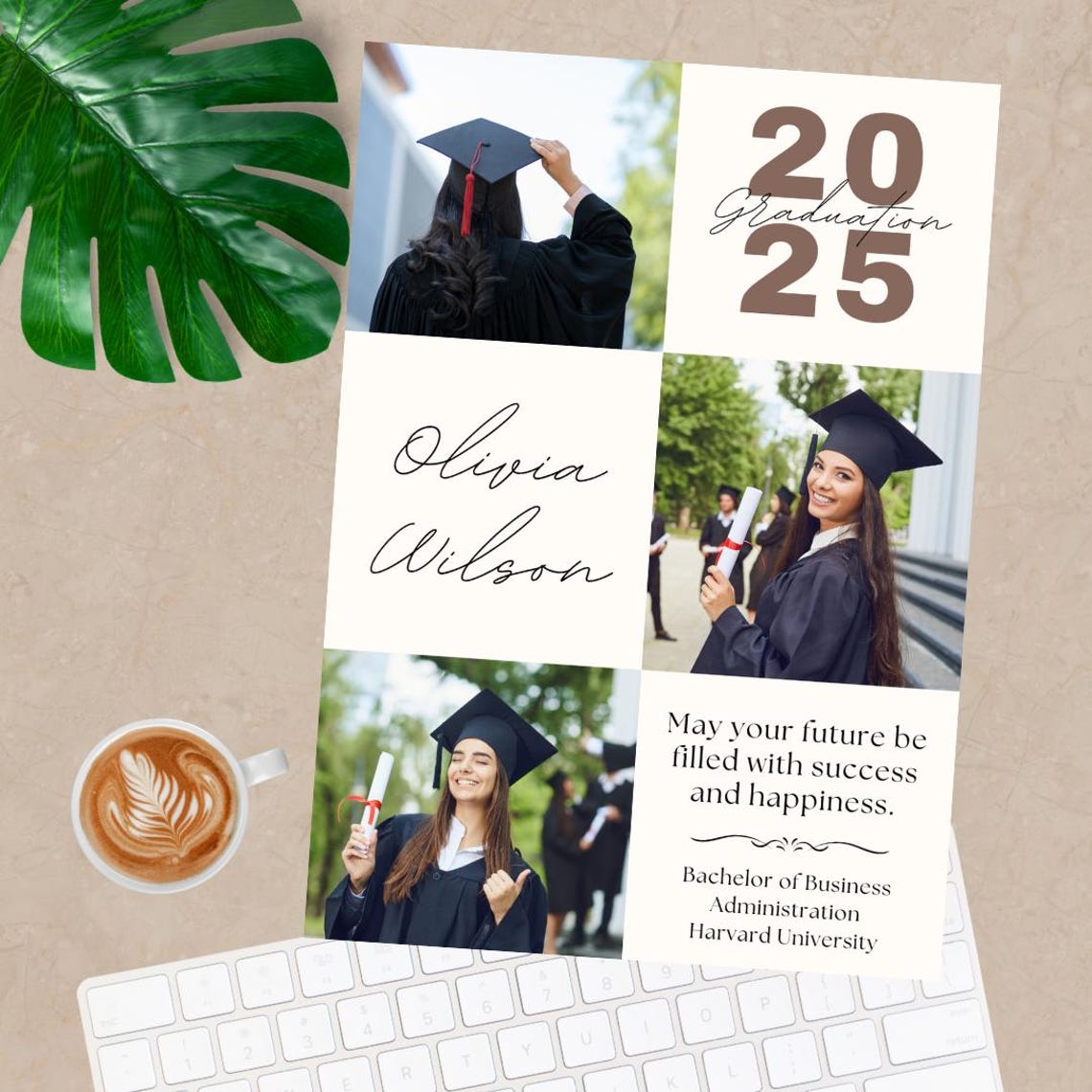 Graduation Invite Template, Modern Design, High School Graduation ...
