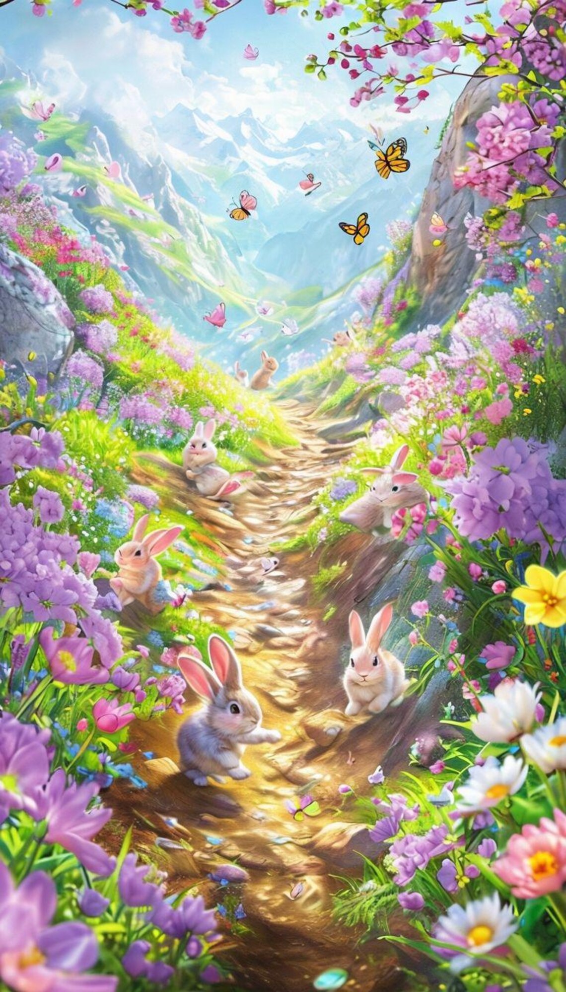 Spring Digital Print, Easter Wall Art, Spring Wall Art Digital, Pastel ...