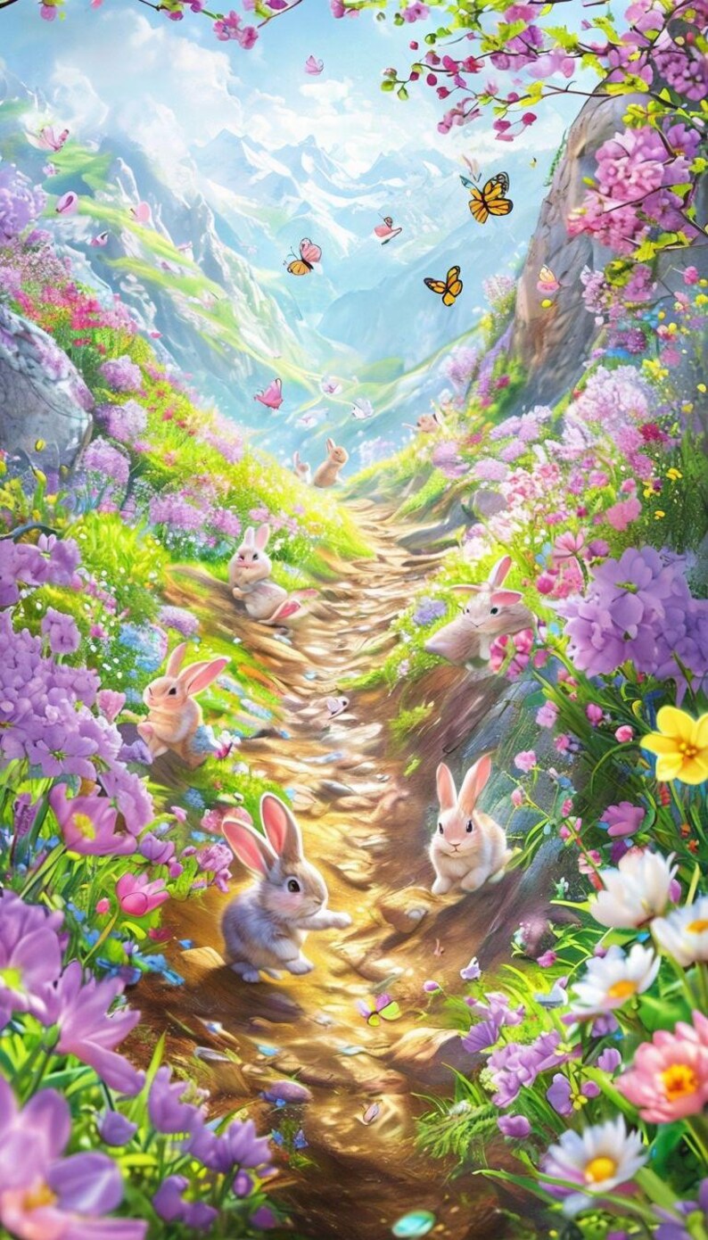 Spring Digital Print, Easter Wall Art, Spring Wall Art Digital, Pastel ...