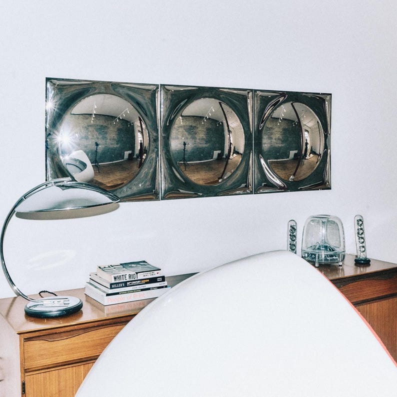 1960's Style Space Age Convex Fish Eye Modular Mirrors - Set of Three ...