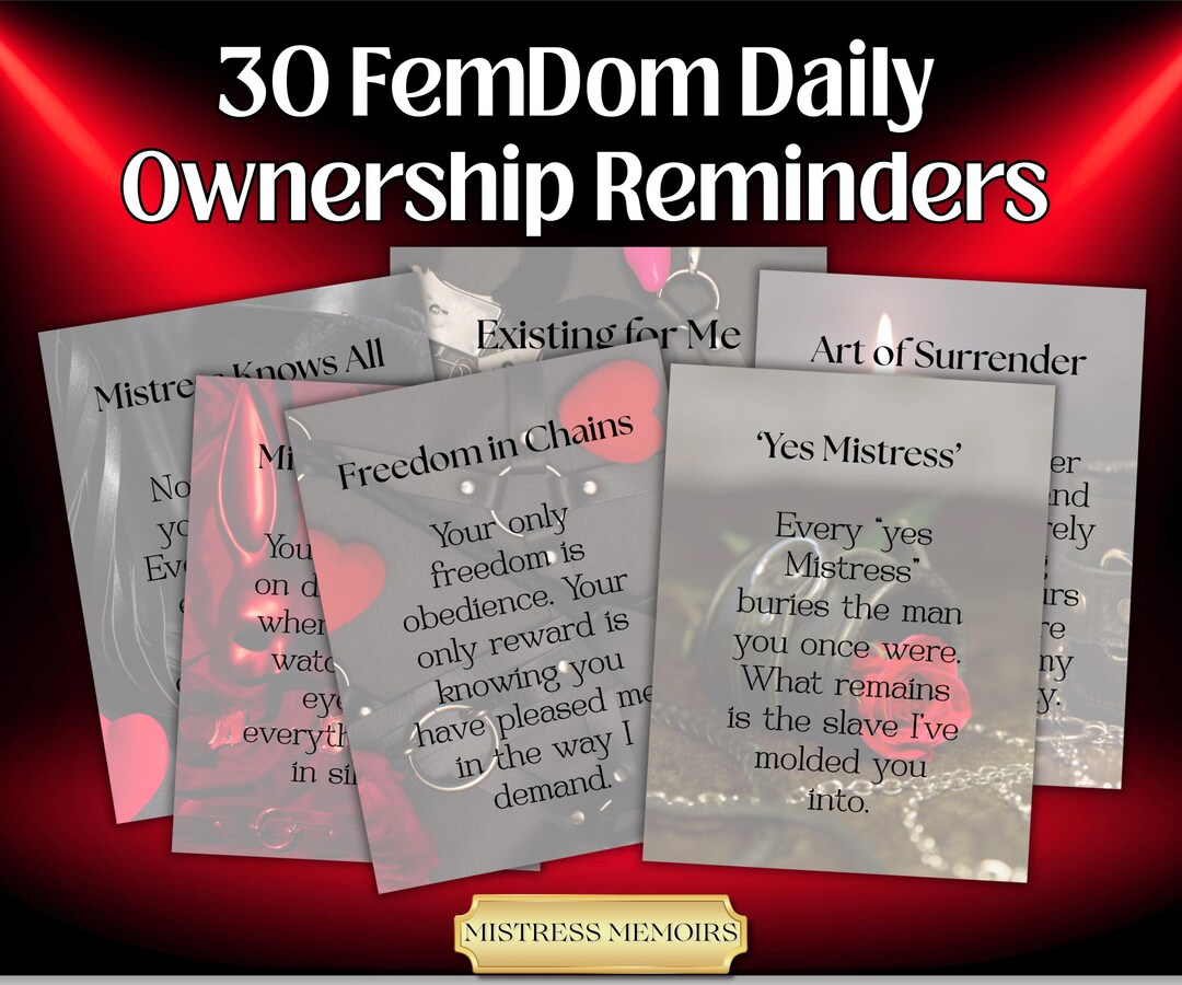30-day Femdom Ownership Cards | Daily Submission & Control Reminders ...