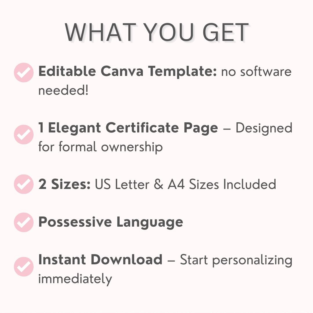Dom / Sub Certificate of Ownership - "chained" | Customizable ...