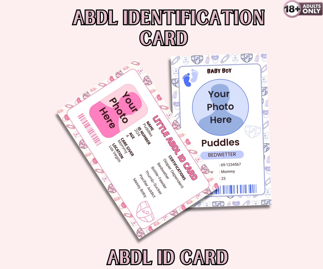 ABDL Identification Card - Instant Digital, Customizable Download ...