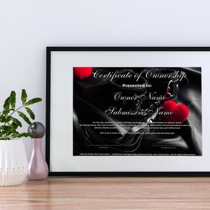 Dom / Sub Certificate of Ownership - Play Time | Customizable ...
