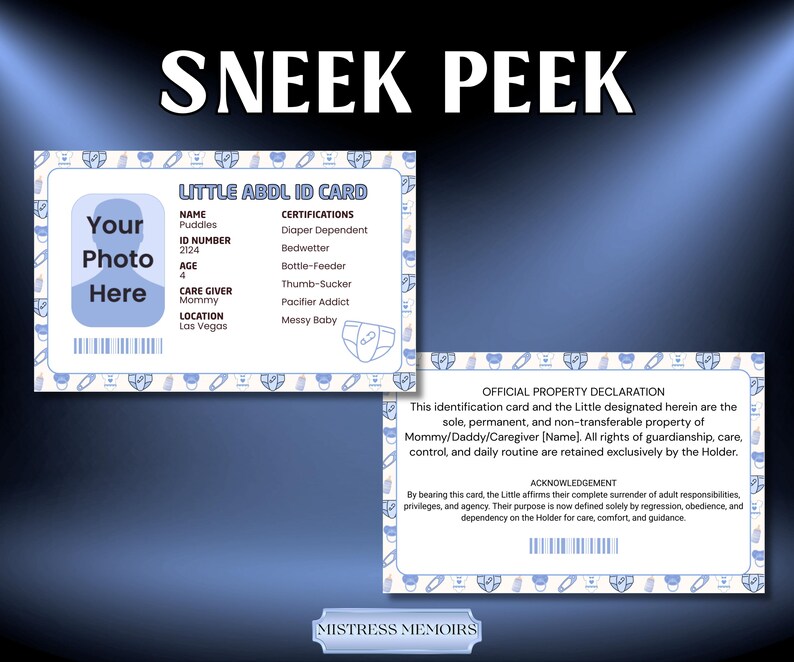 ABDL Identification Card - Instant Digital, Customizable Download ...