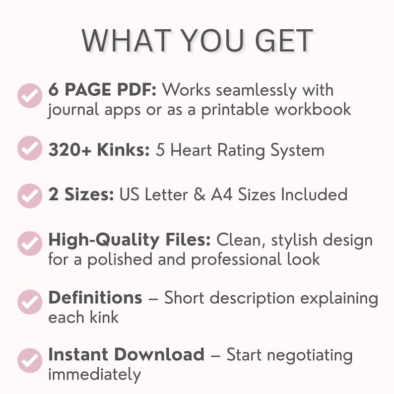 Ultimate Kink Negotiation List | 320 Unique Kinks | Checklist and Kink Rating System | D/s Kink ...