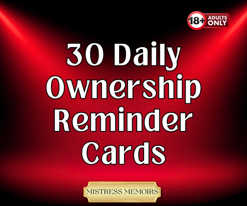 30-day Femdom Ownership Cards | Daily Submission & Control Reminders ...