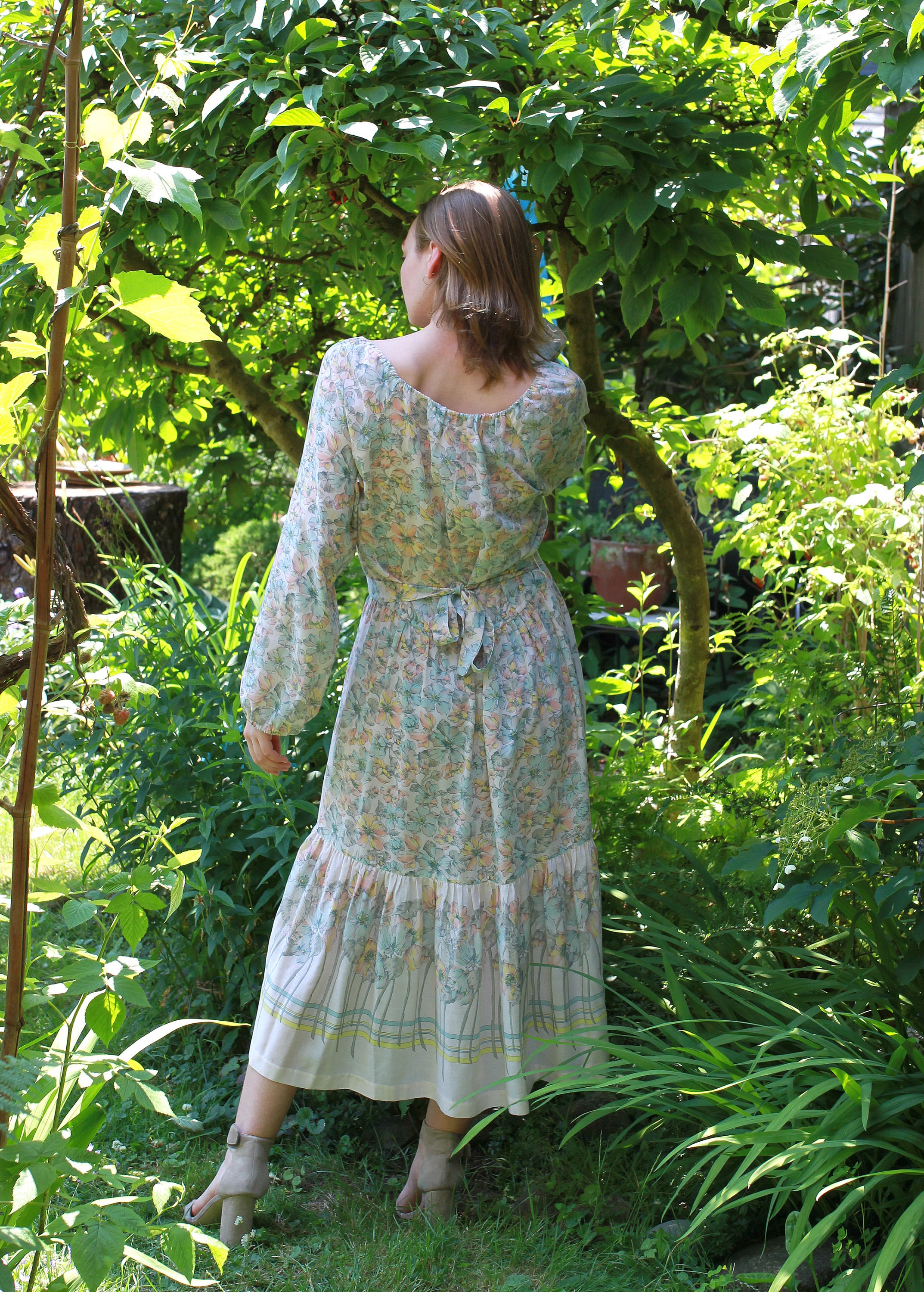 Vintage 70s Soft Cotton Peasant Style Pastel Floral Print Bohemian ...
