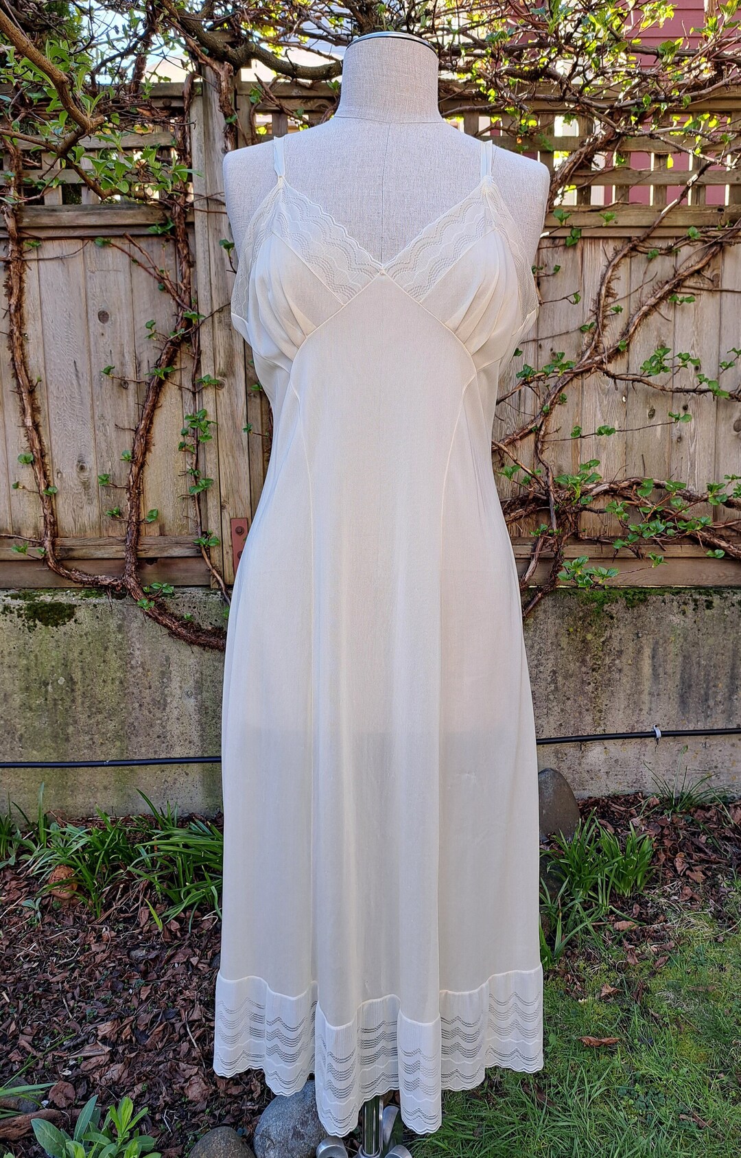 Vintage 40s/50s Brev. Dupont Tricot Nylon Creamy Vanilla Slip Dress - Etsy