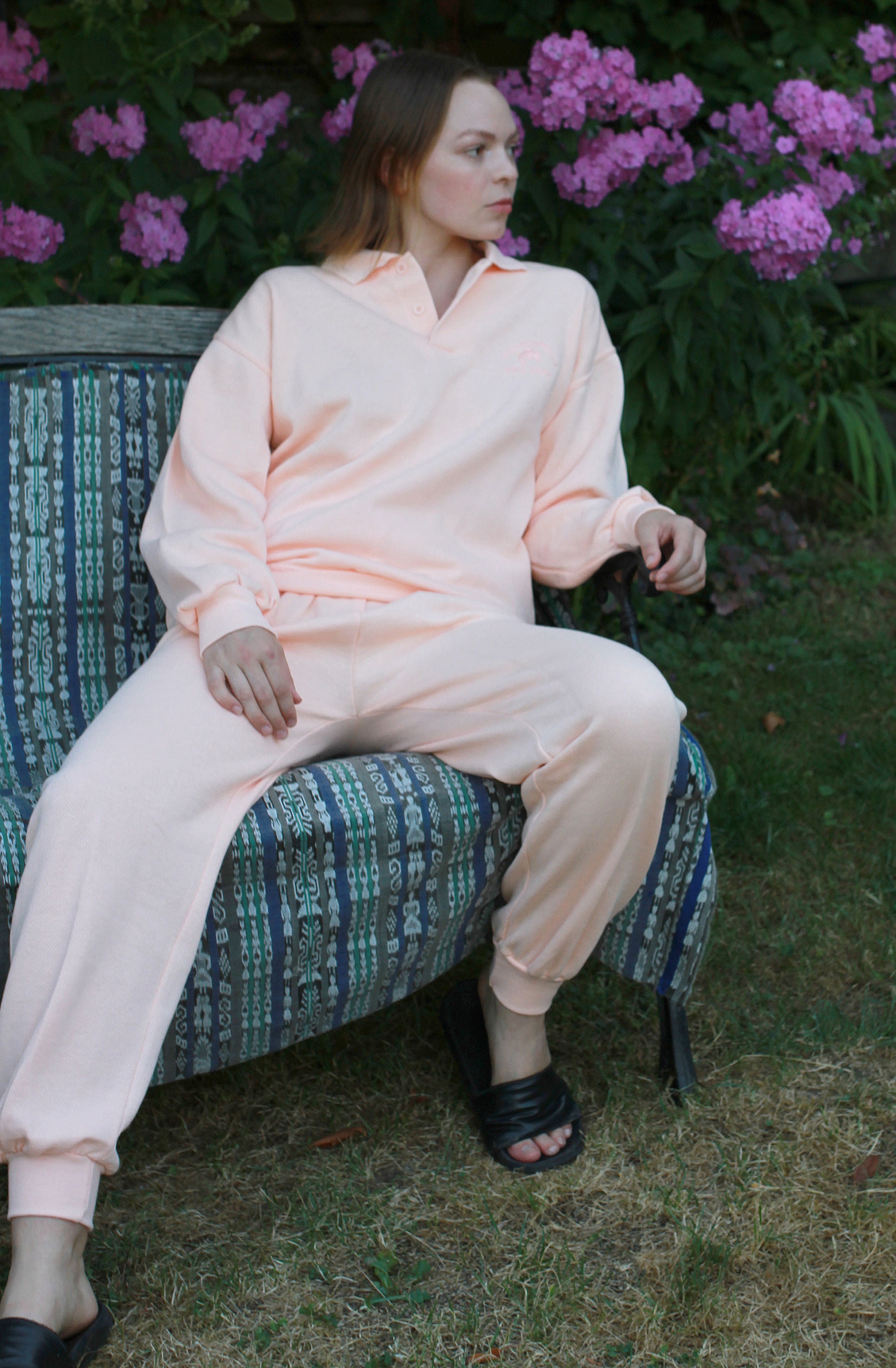 REDUCED Vintage 80s Jogging Outfit Peach Color Polo Sweatshirt ...