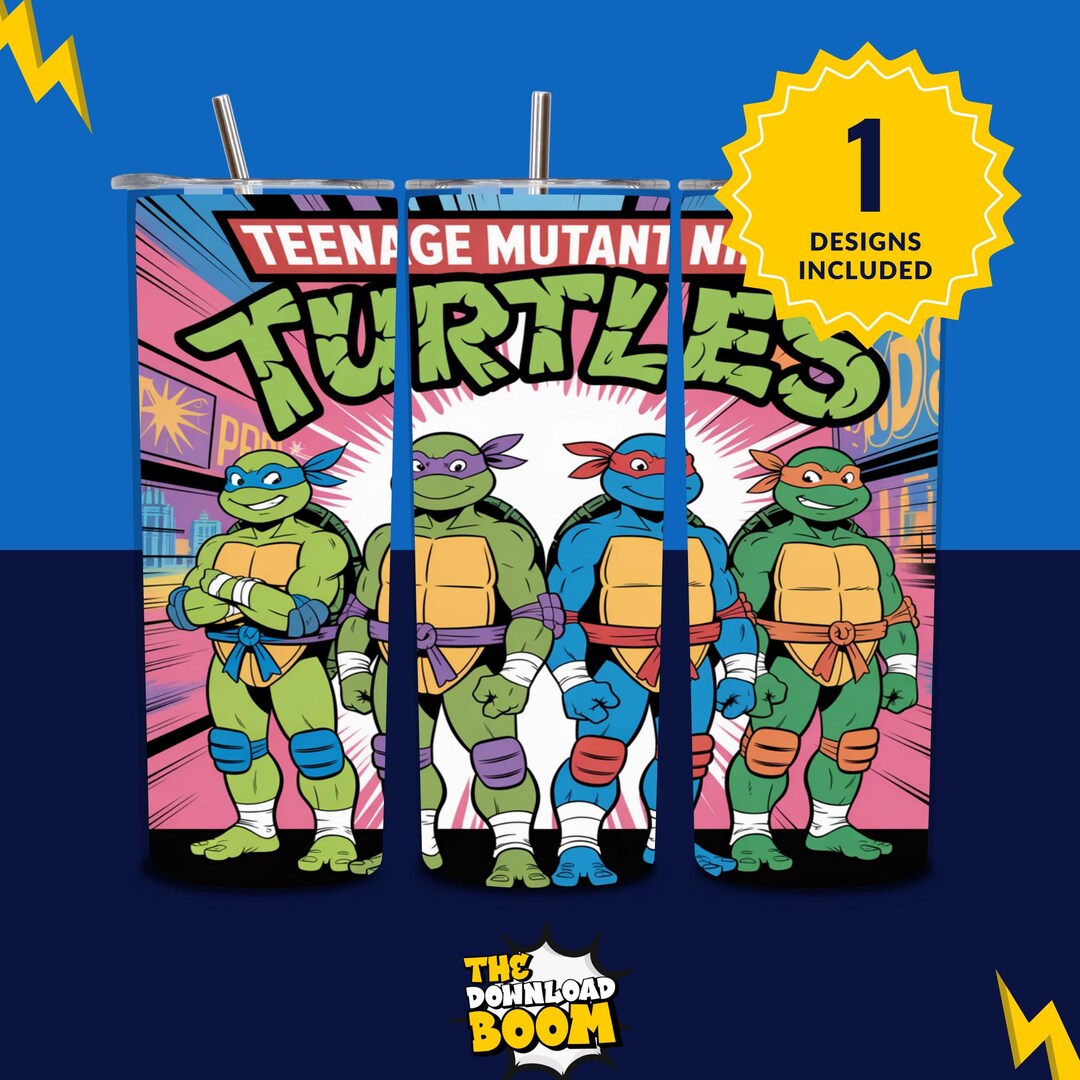 Ninja Turtles Tumbler Wrap, 20oz Turtles Tumbler Wrap Bundle, 20 Oz ...