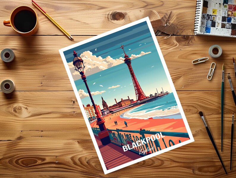 Blackpool Poster England – Blackpool Tower Wall Art & Home Decor ...