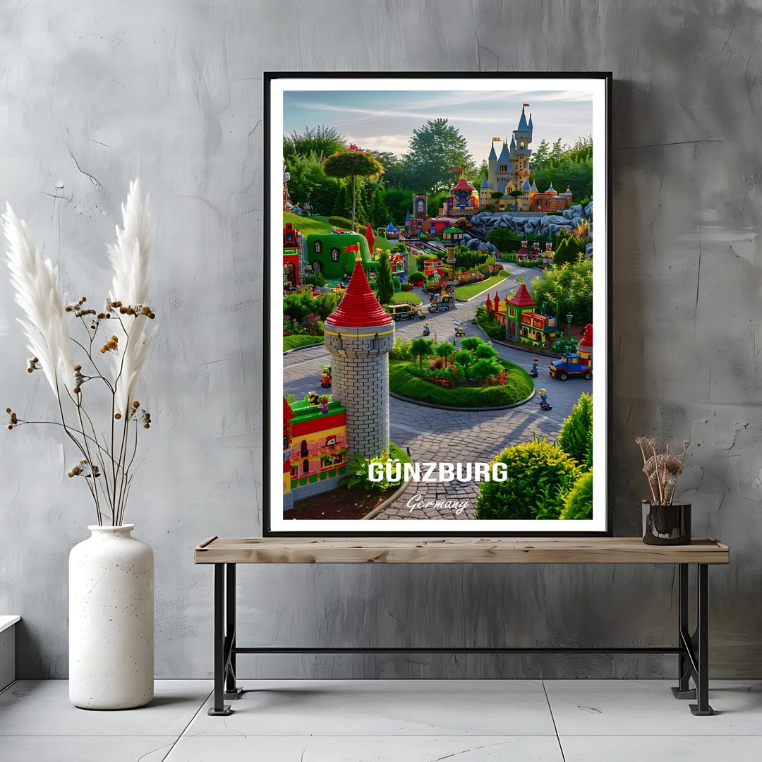 Günzburg Travel Poster – LEGOLAND Germany Wall Art | Family Travel ...