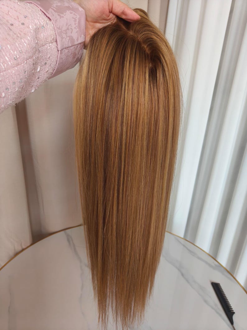 LINA European Hair Custom-made Human Hair Topper 7x8 With Silk Base ...