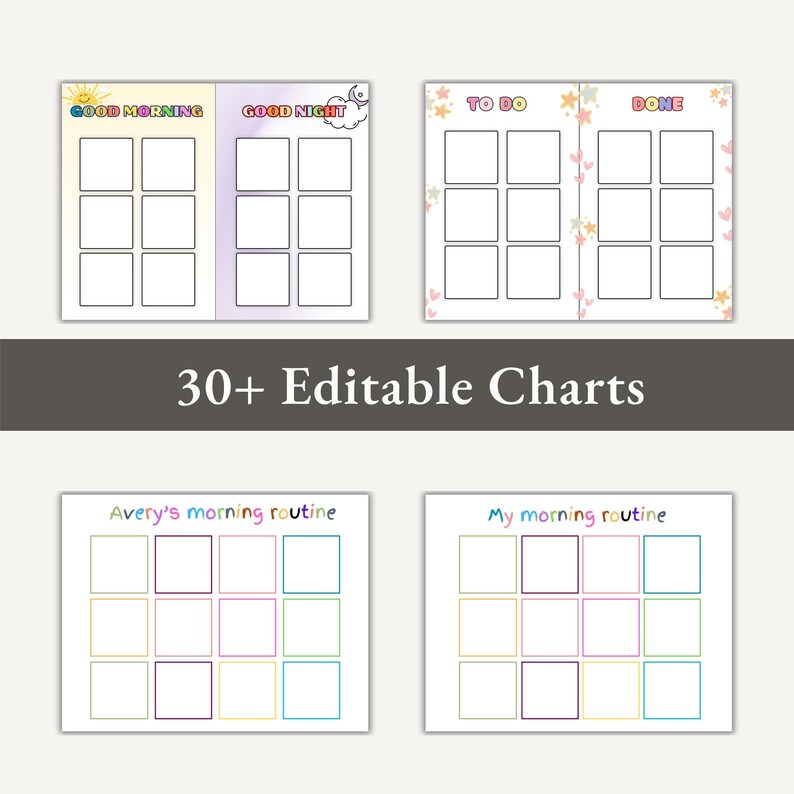 Editable Kids' Daily Routine Cards | Visual Chore Chart (digital ...