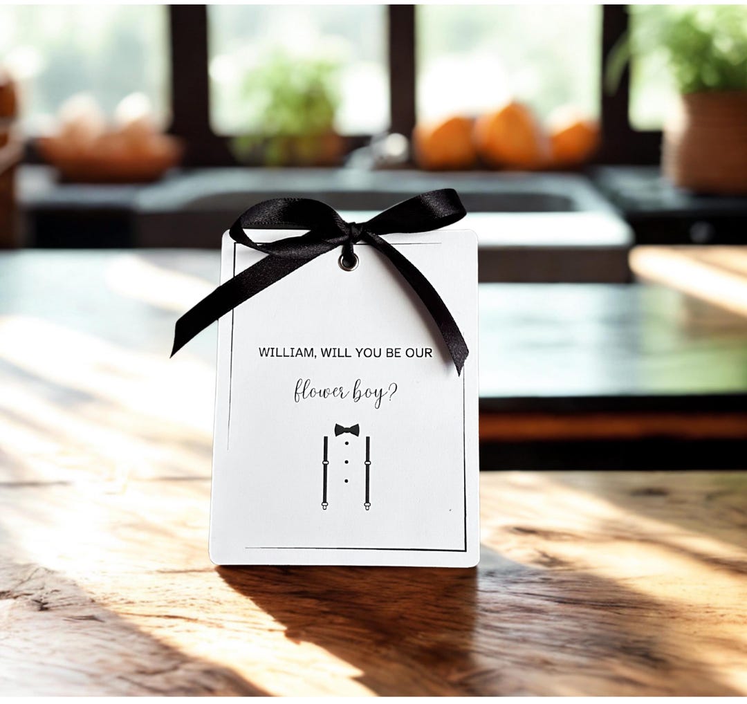 Personalized Flower Boy Proposal Card, Foil Options, Wedding Keepsake ...