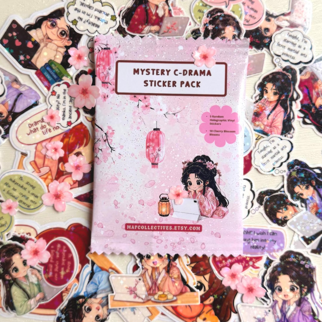 C-drama Mystery Sticker Pack | 5 Random Holographic Vinyl Stickers ...