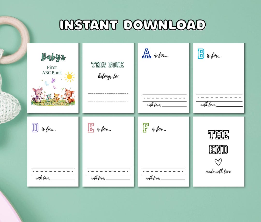Personalized Baby ABC Book: Baby Shower Guest Activity (digital ...