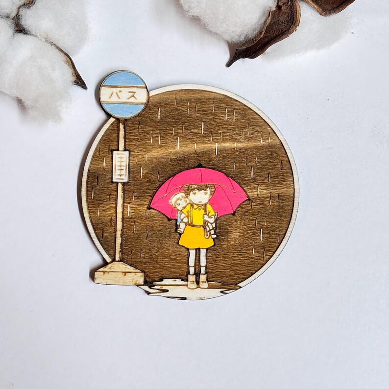 Conjunto de porta-copos de madeira Totoro - Arte em madeira pintada à ...