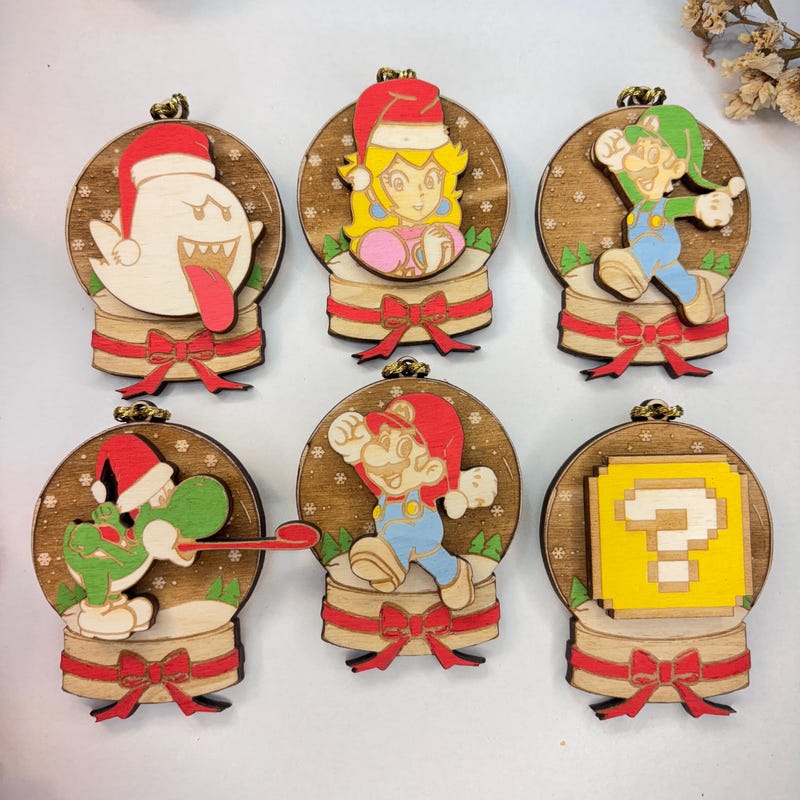 Mario Christmas Ornaments - Etsy