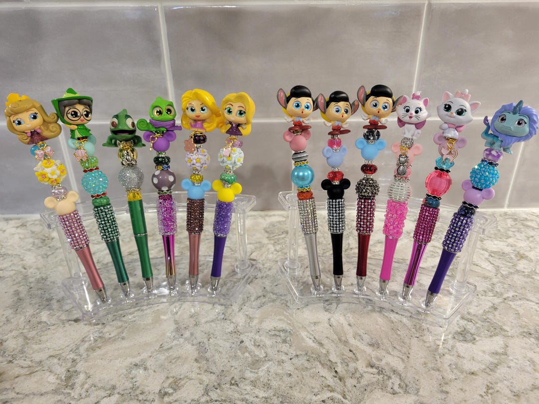 Handmade Beaded Character Pen – Sleeping Beauty, Rapunzel, Pinocchio ...