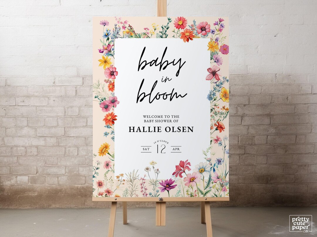 Baby in Bloom Welcome Sign, Baby in Bloom Baby Shower Sign, Bloom Baby ...
