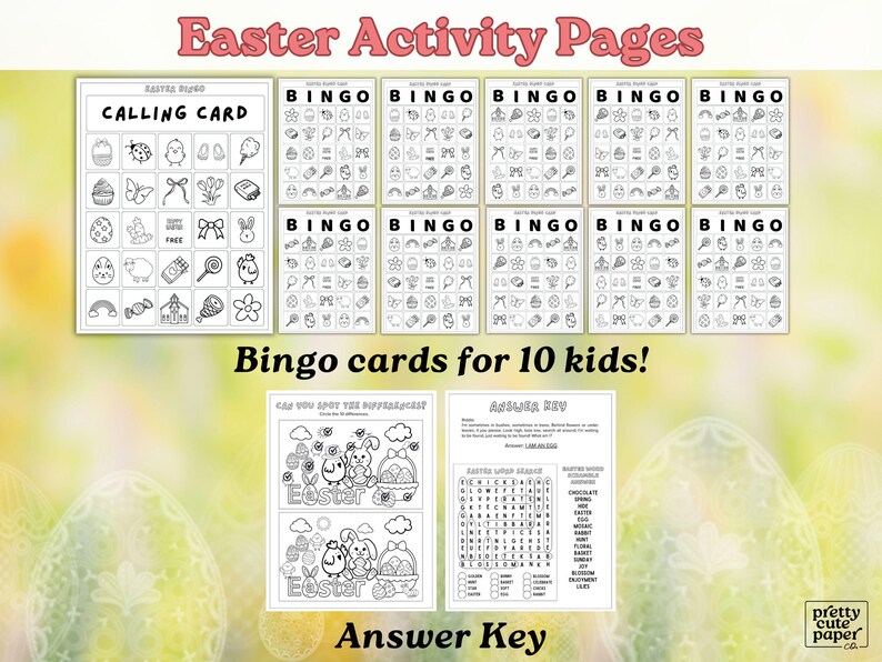 24 Printable Easter Activity Sheets, Easter Games for Kids, Easter ...