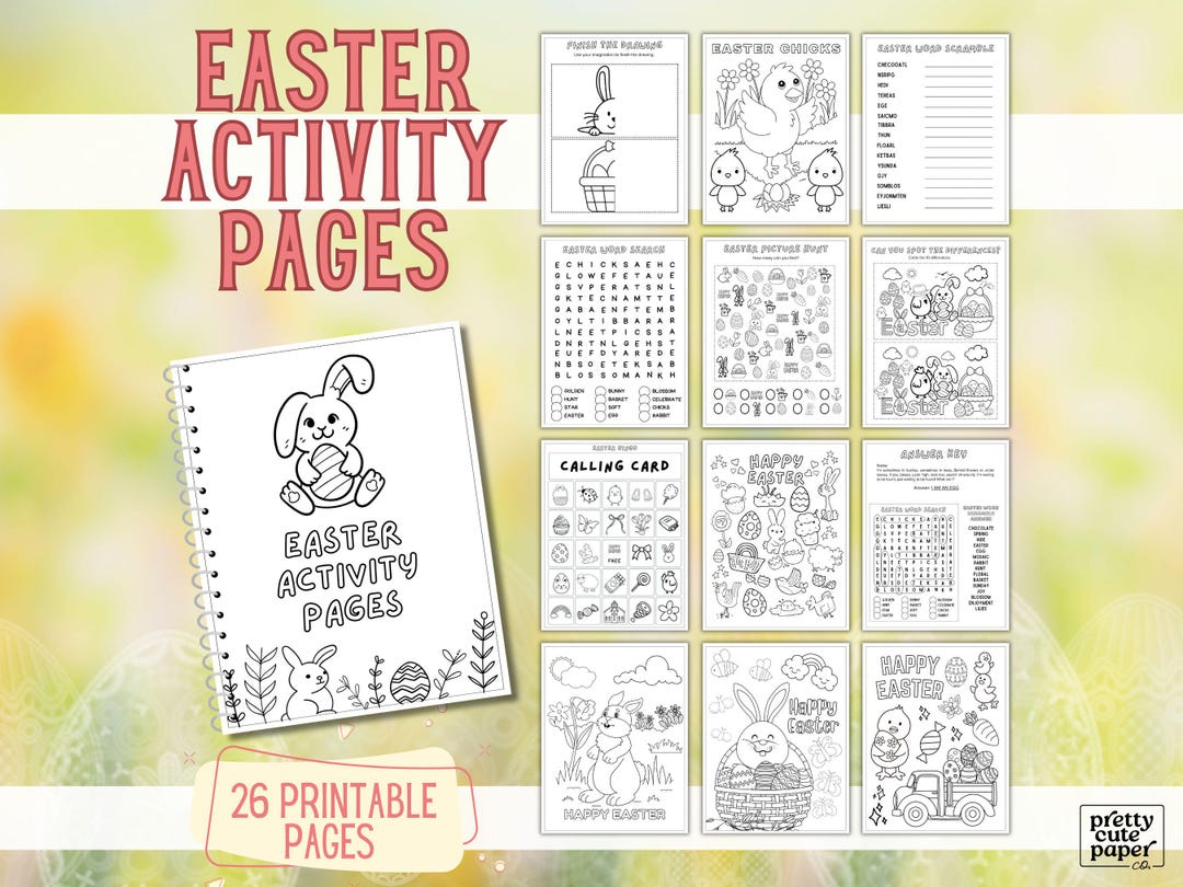 24 Printable Easter Activity Sheets, Easter Games for Kids, Easter ...
