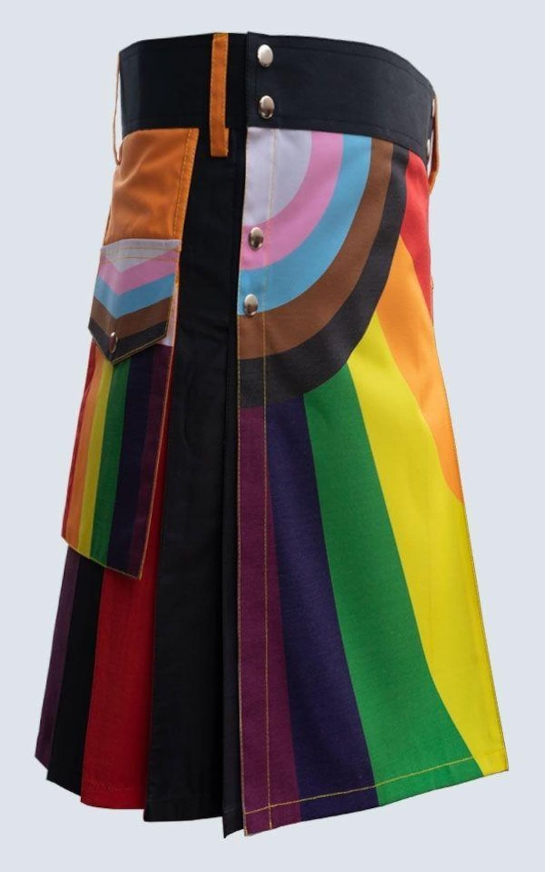 LGBTQ Handmade Pride Kilt - Scottish Utility Cotton Handmade Kilt - Gay ...
