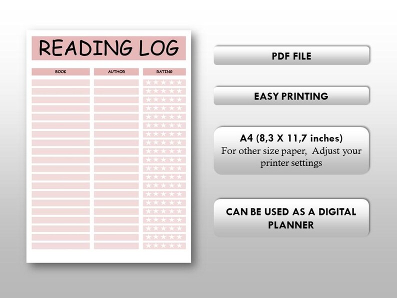 Reading Log Printable, Reading Tracker, Books to Read, Books I've Read ...