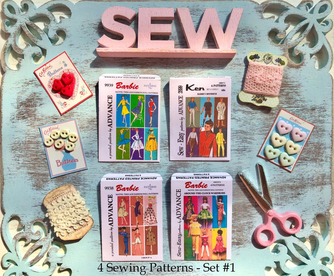 SEWING PATTERN ENVELOPES - Set of 4 - Fashion Teen Dolls - 1/6 ...