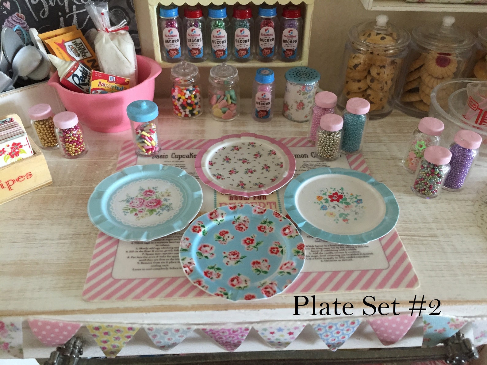 MINIATURE Paper Plates Set of 4 Choose 1:6 Scale or 1/12 - Etsy