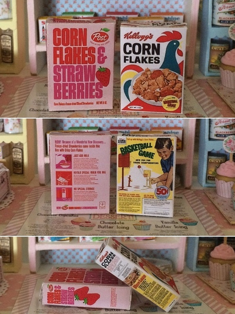 Retro VINTAGE CEREAL BOXES Available in 1:12 Scale or 1/6 | Etsy