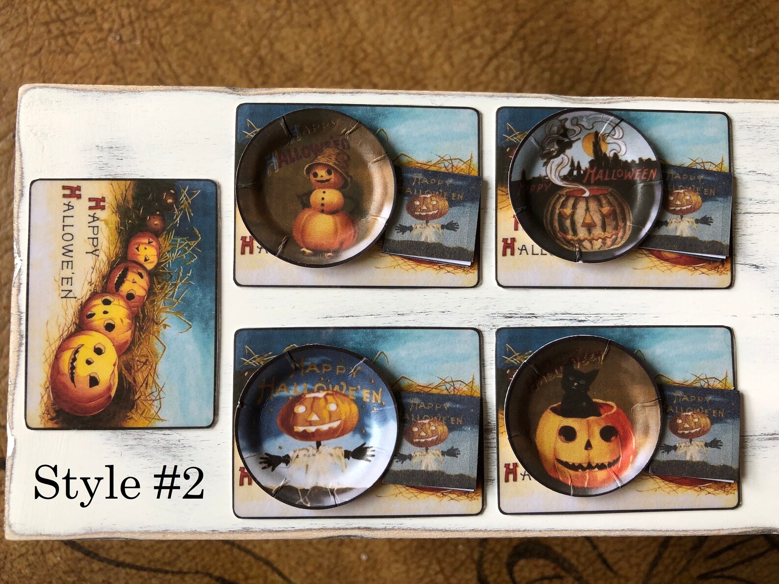 Miniature VINTAGE HALLOWEEN Paper Plates Napkins Placemats | Etsy