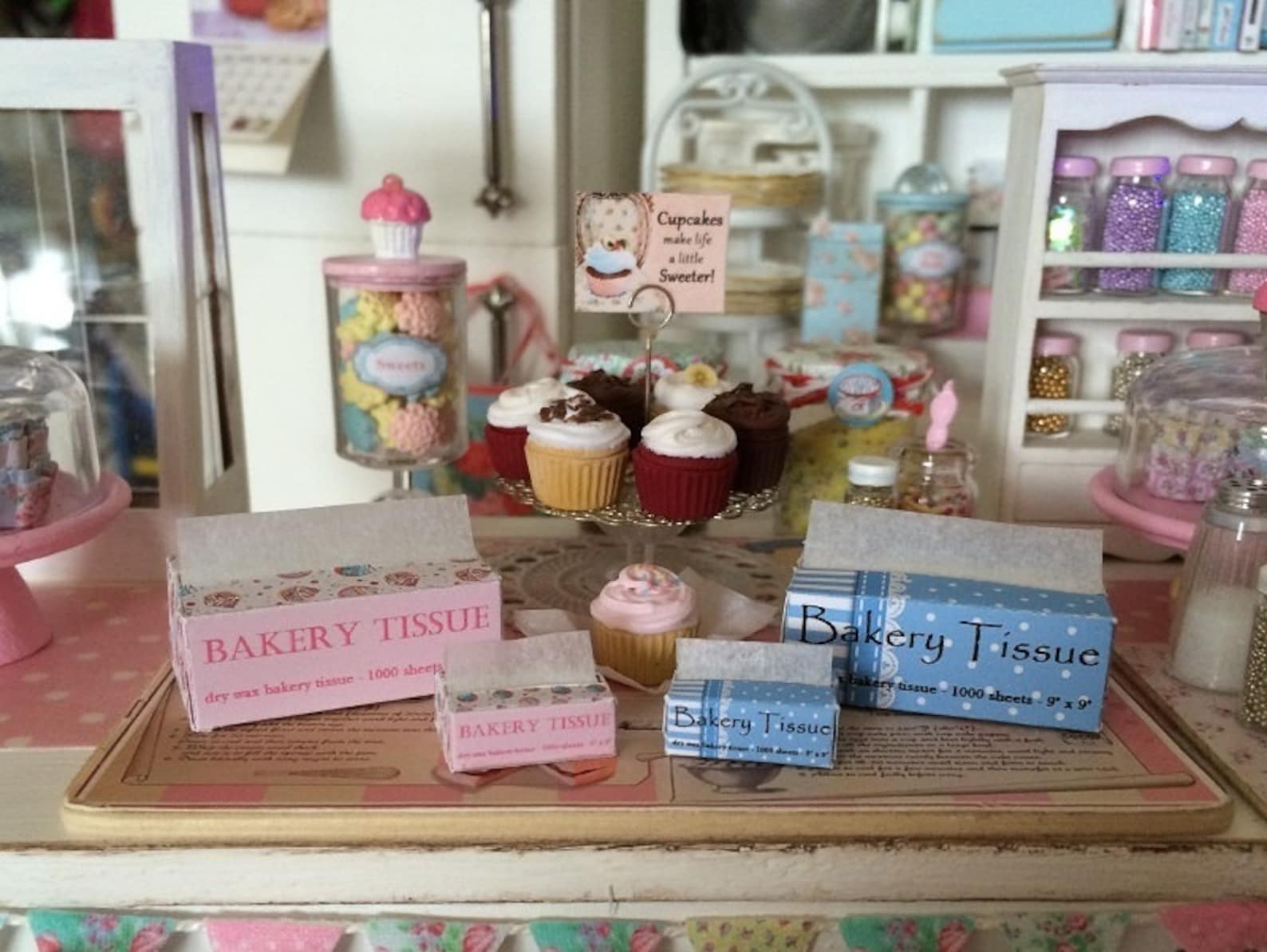 BAKERY TISSUE Wax Paper CHOOSE 1/12 or 1:6 Scale | Etsy