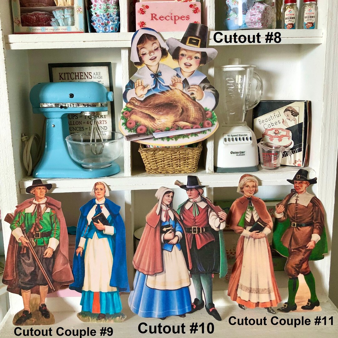 Miniature Vintage Retro CUTOUTS FALL THANKSGIVING Choose 1/6 Scale or 1 ...