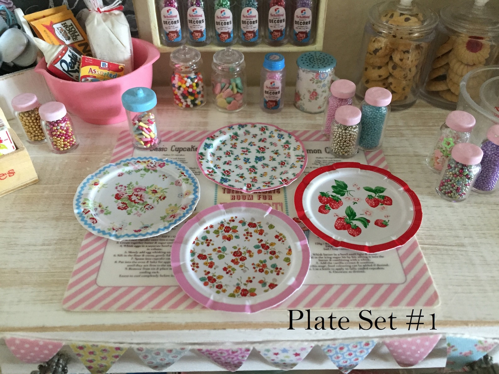 MINIATURE Paper Plates Set of 4 Choose 1:6 Scale or 1/12 - Etsy