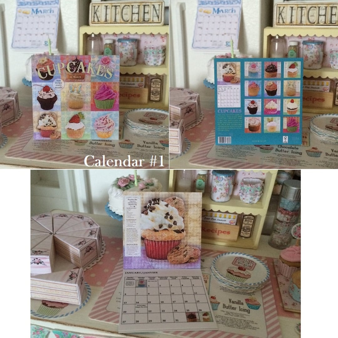 CALENDAR - CUPCAKE & DESSERTS Themed - Choose 1/12 or 1:6 Scale - Etsy