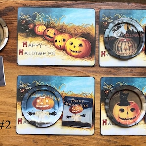Miniature VINTAGE HALLOWEEN - Paper Plates Napkins Placemats- Choose 1/ ...