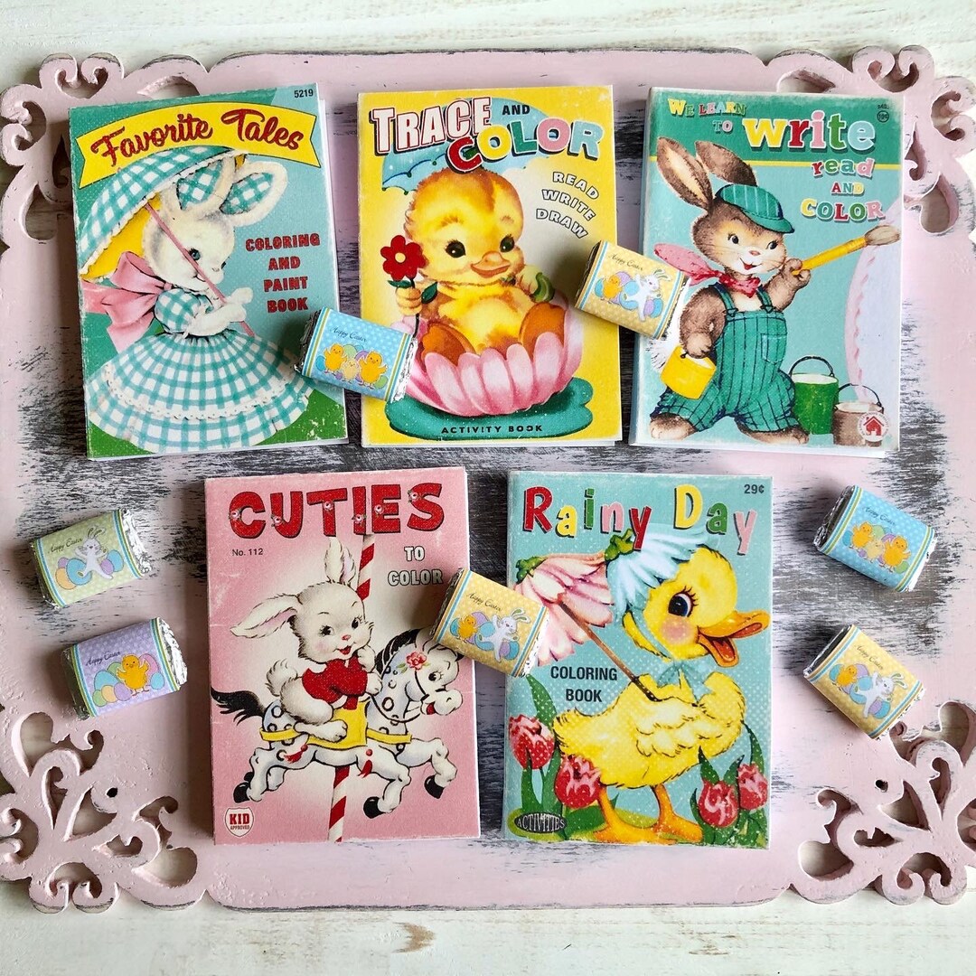RETRO EASTER BOOKS - Decorative Coloring & Activity Book - Choose 1/12 ...