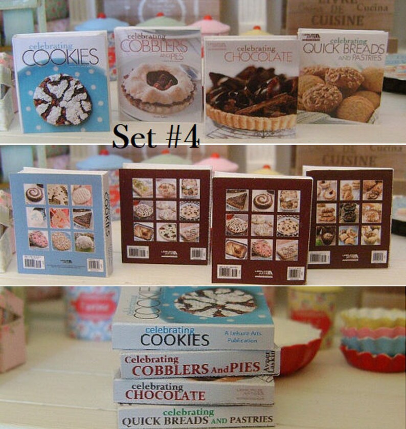 MINIATURE COOKBOOKS - Cakes Cupcakes Cookies Baking - Choose 1/12 or 1: ...
