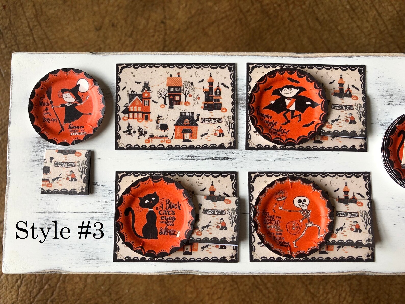 Miniature VINTAGE HALLOWEEN Paper Plates Napkins Placemats | Etsy