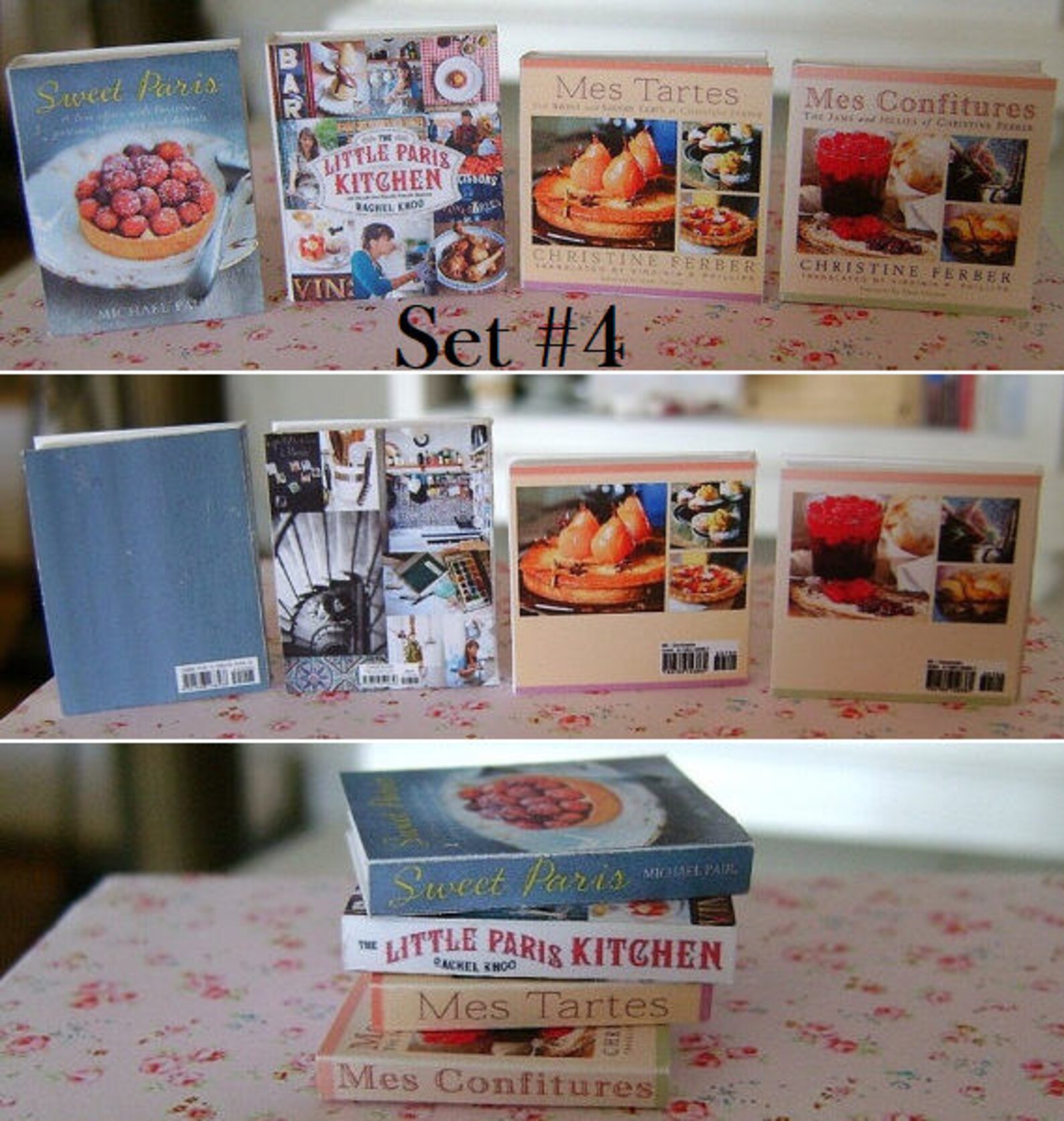 MINIATURE COOKBOOKS - Paris Bistro Tarts Cupcakes Baking - Choose 1/12 ...