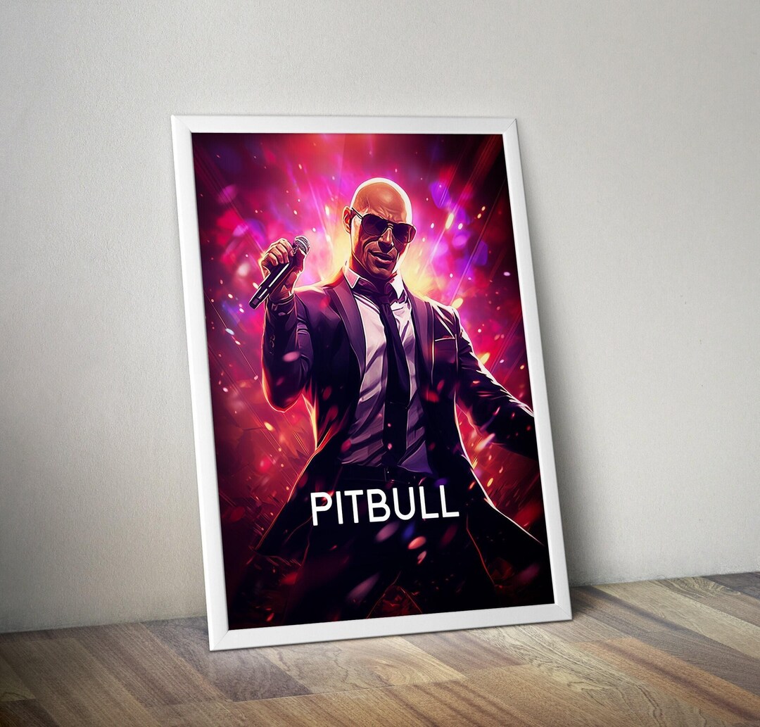 Pitbull Poster Print | Artist Illustration Poster | Artist Poster ...