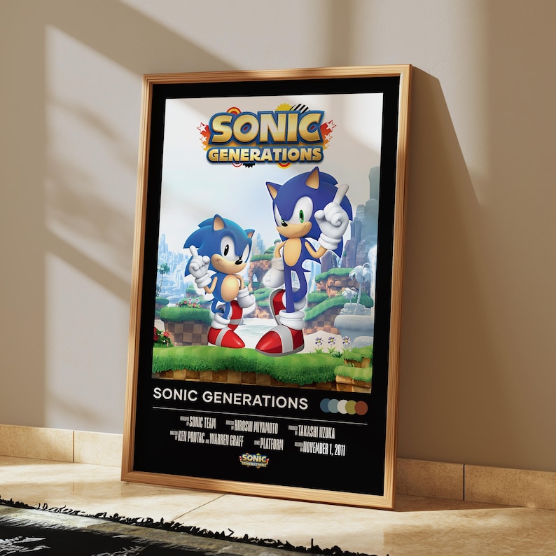 Sonic Generations Poster | Sonic Print | Gaming Poster | 4 Colors ...