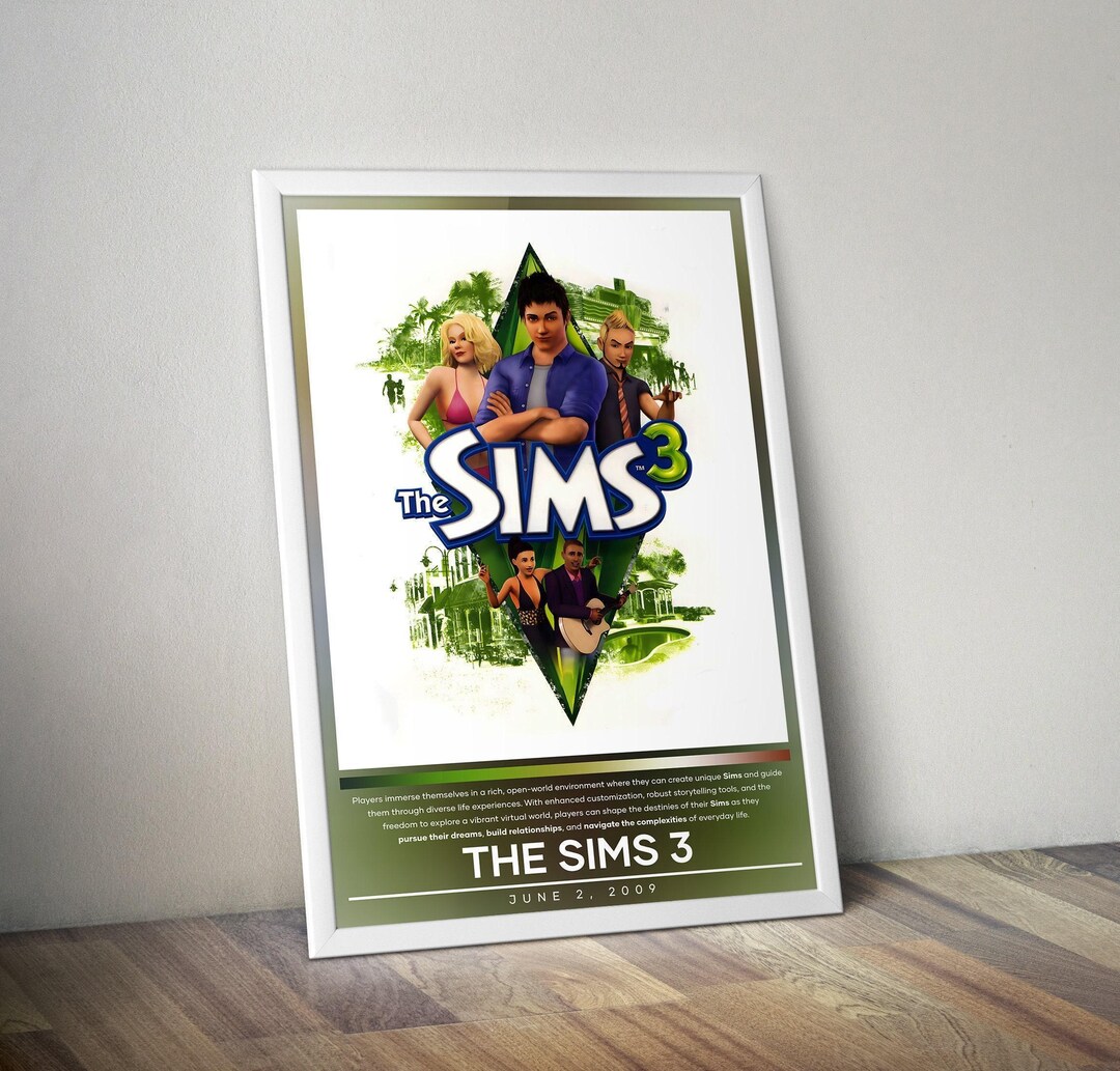 The Sims 3 Poster | the Sims Print | Gaming Poster Print | 4 Colors ...
