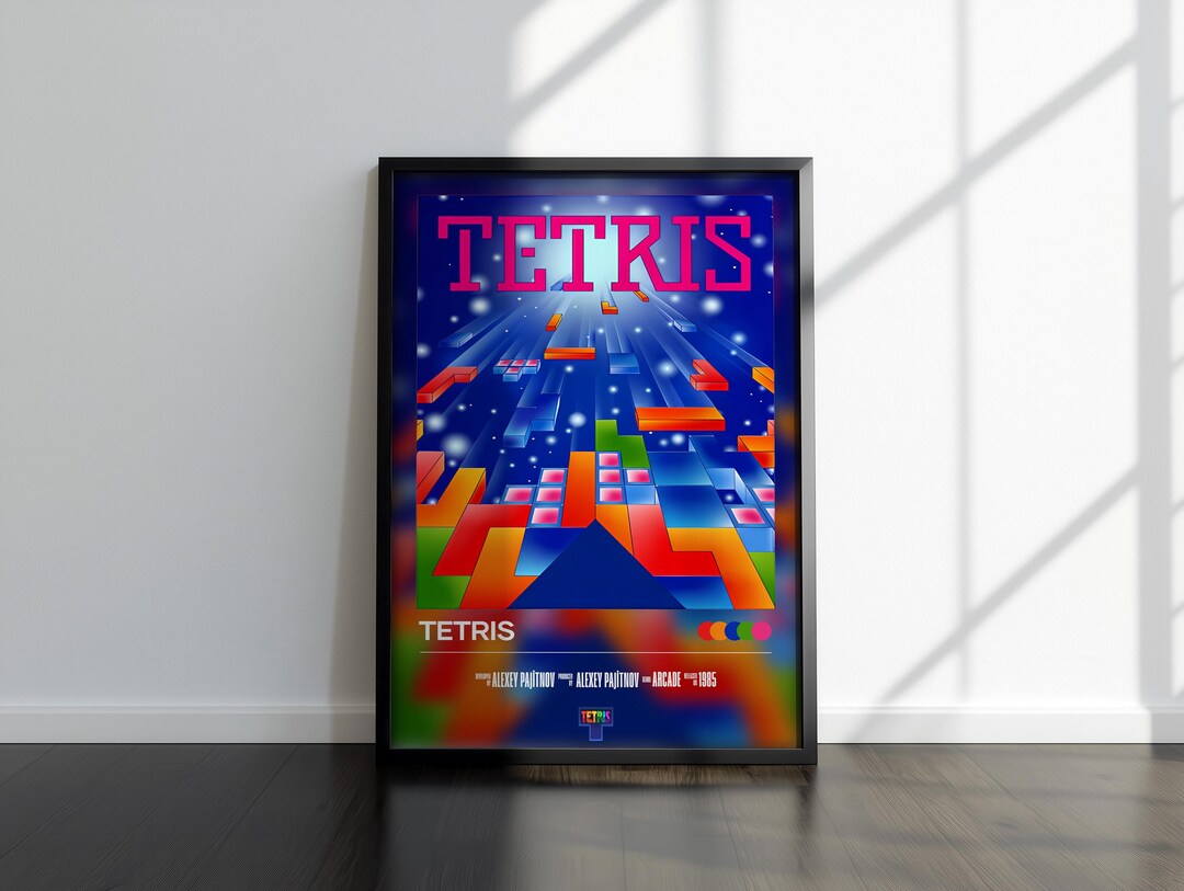 Tetris Poster | Tetris Print | Gaming Poster | 4 Color, Video Game ...