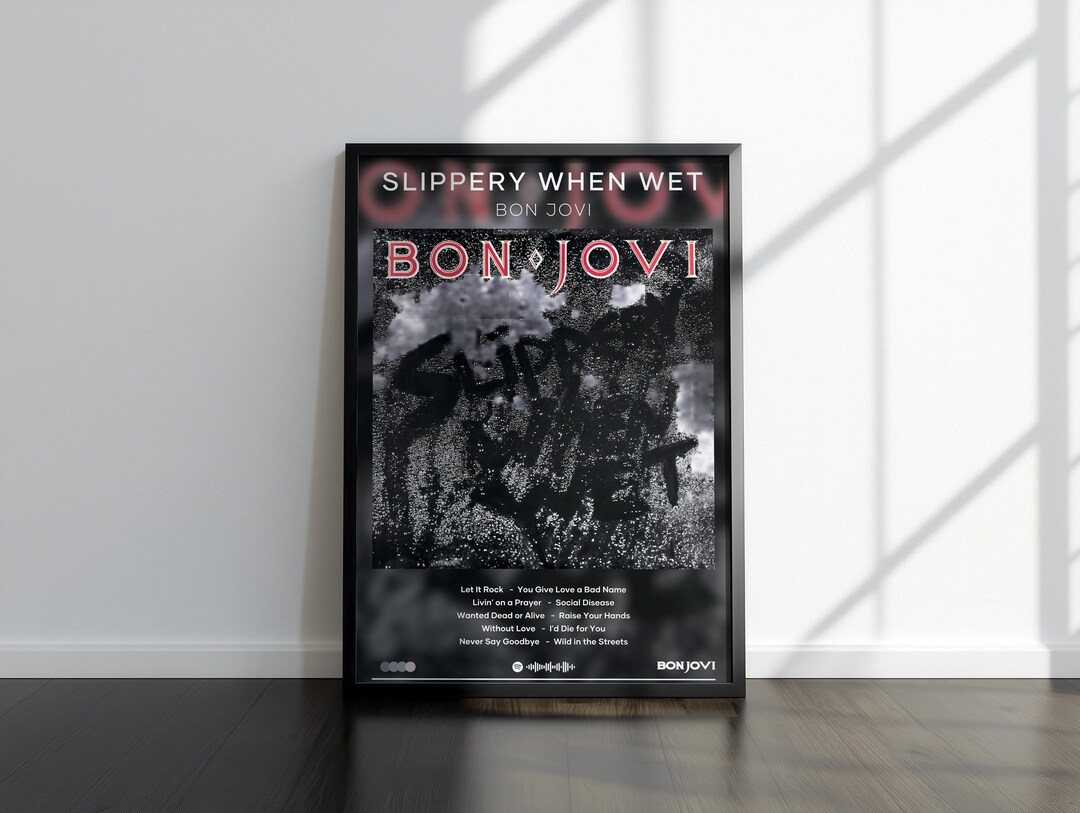 Bon Jovi Poster | Slippery When Wet Print | Music Poster | 4 Color ...