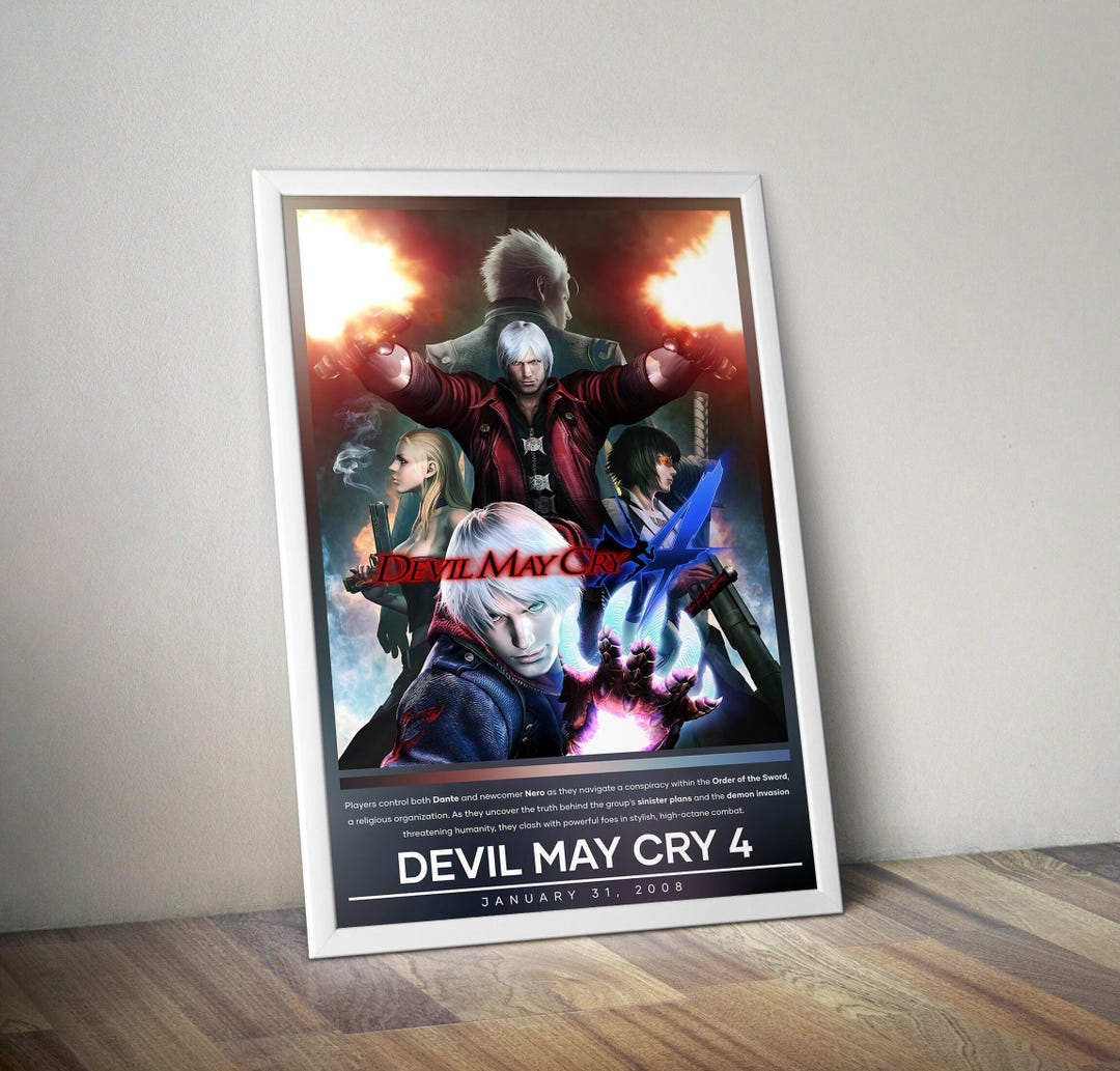 Devil May Cry 4 Poster | Devil May Cry Print | Gaming Poster Print | 4 ...