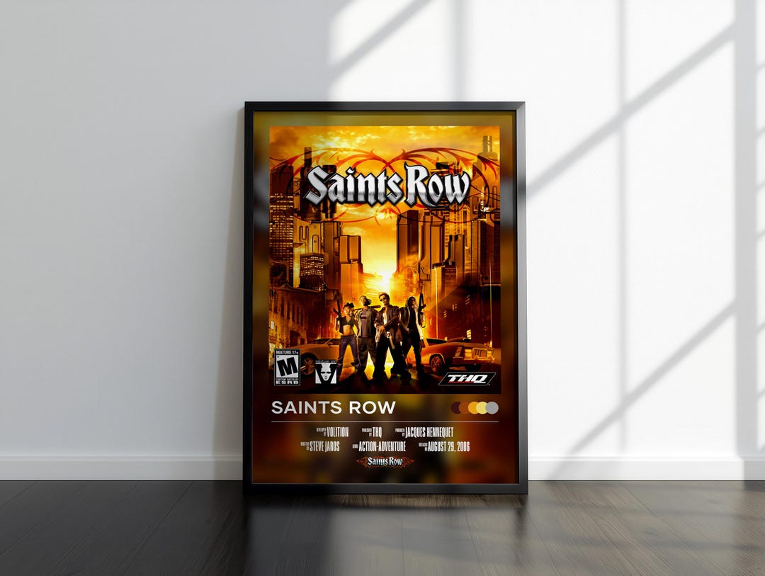 Saints Row Poster | Saints Row Print | Gaming Poster | 4 Colors | Video ...